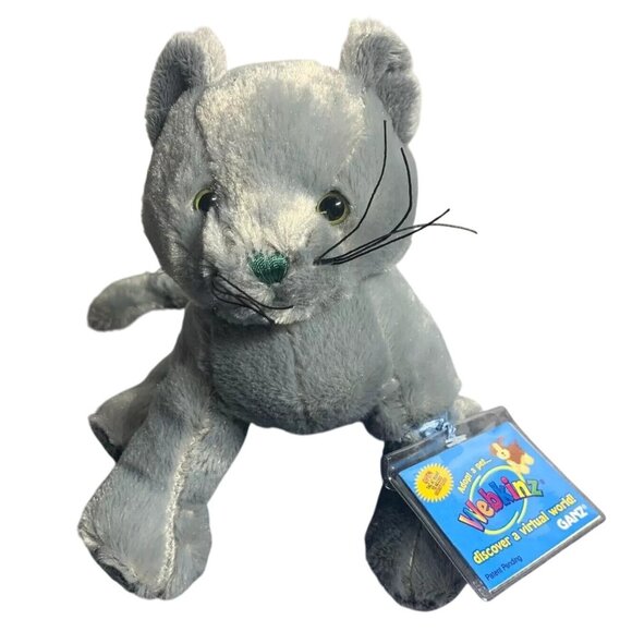 GANZ | Toys | Ganz Webkinz Charcoal Cat Plush Stuffed Animal Sealed ...